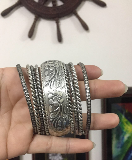 Indian Silver coler Churi Bangles For Woman | Atlantis