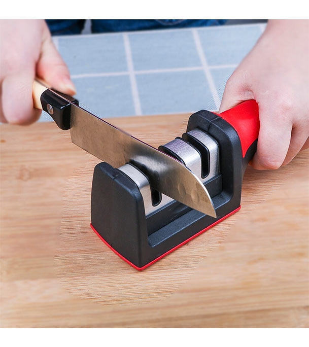 Handheld Multi-Functional 3 Stage Knife Sharpener with Non-Slip Base