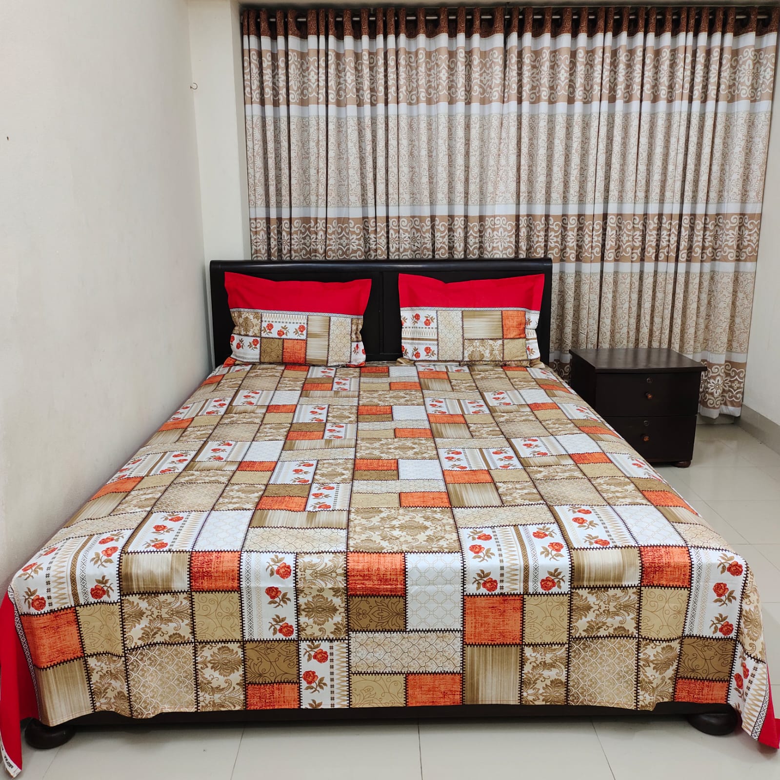 ORTHA LUXURY TWILL - Check Bed Sheet | Atlantis