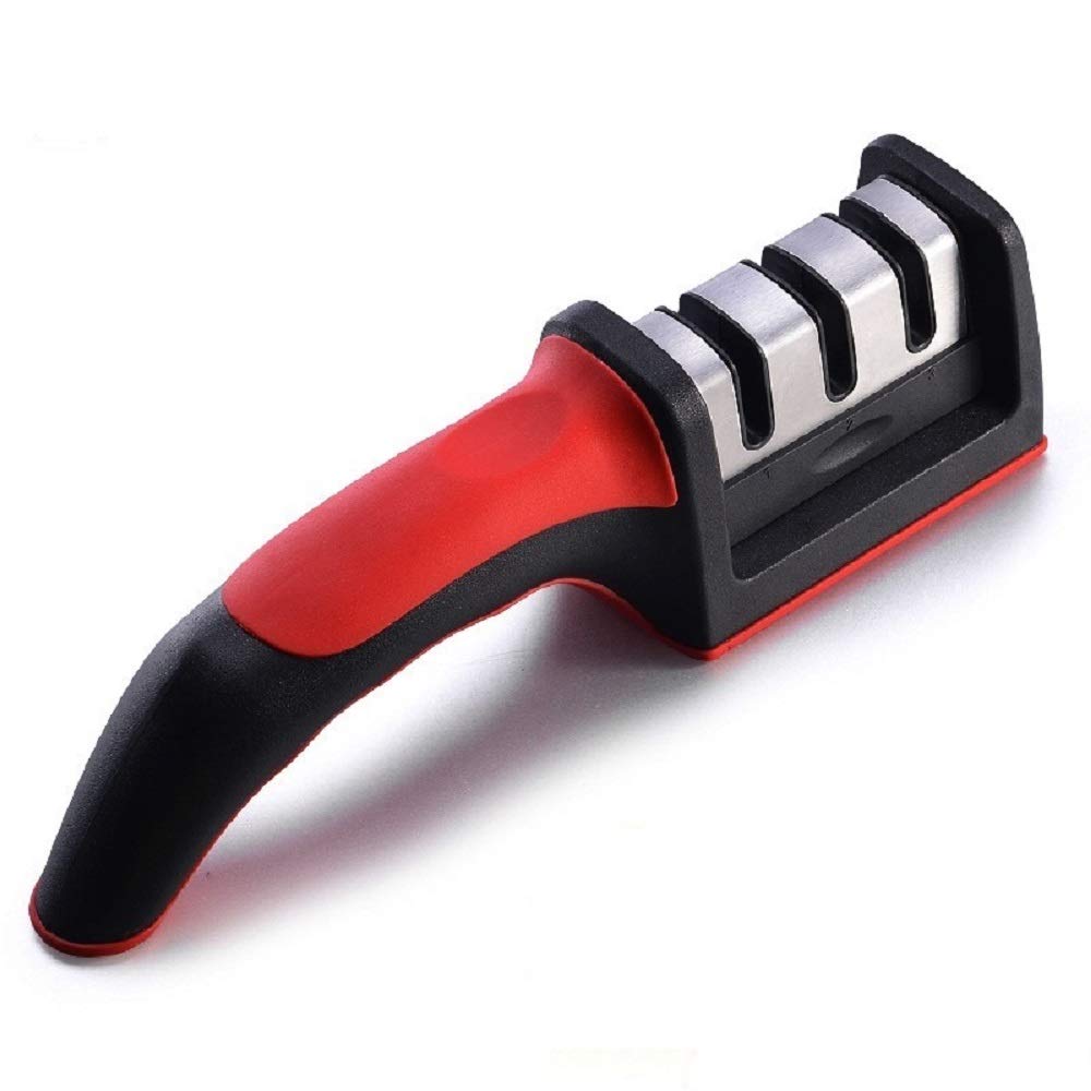 Handheld Multi-Functional 3 Stage Knife Sharpener with Non-Slip Base